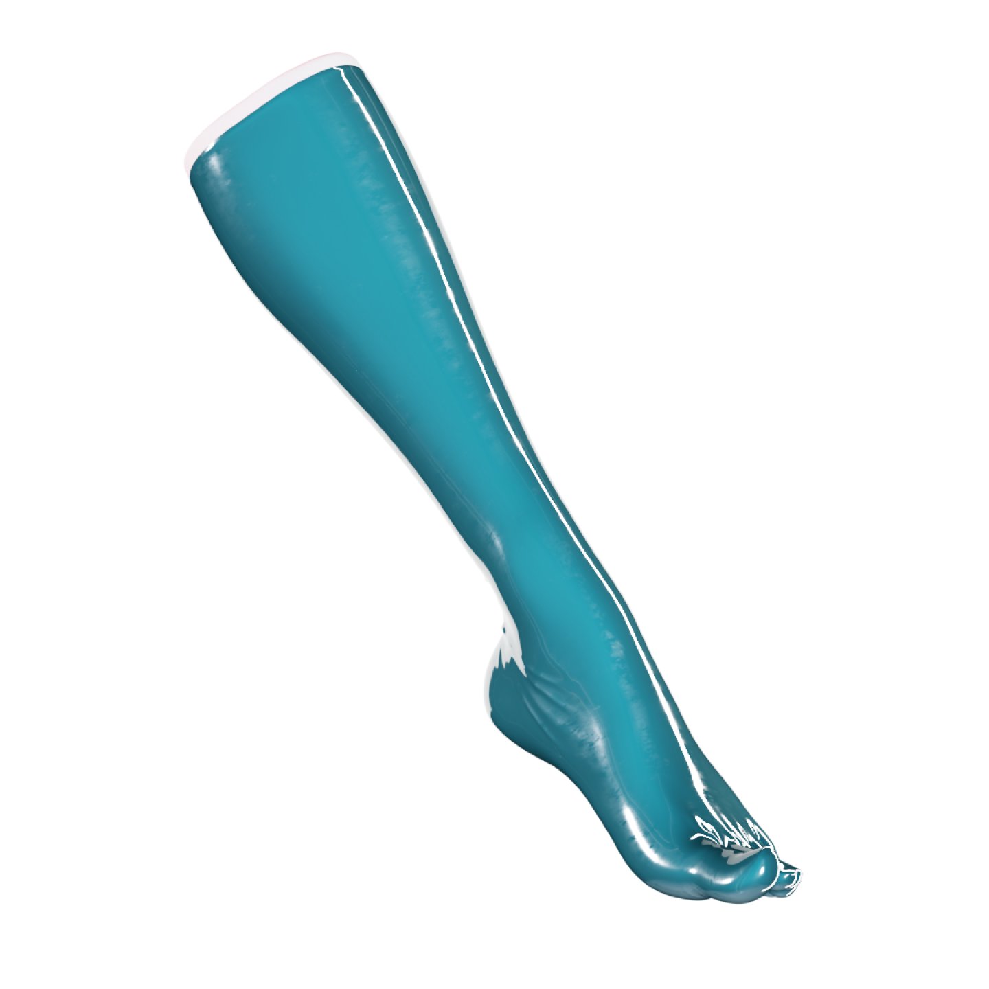 Uniqdsn Latex Zehensocken – turquoise, knielang