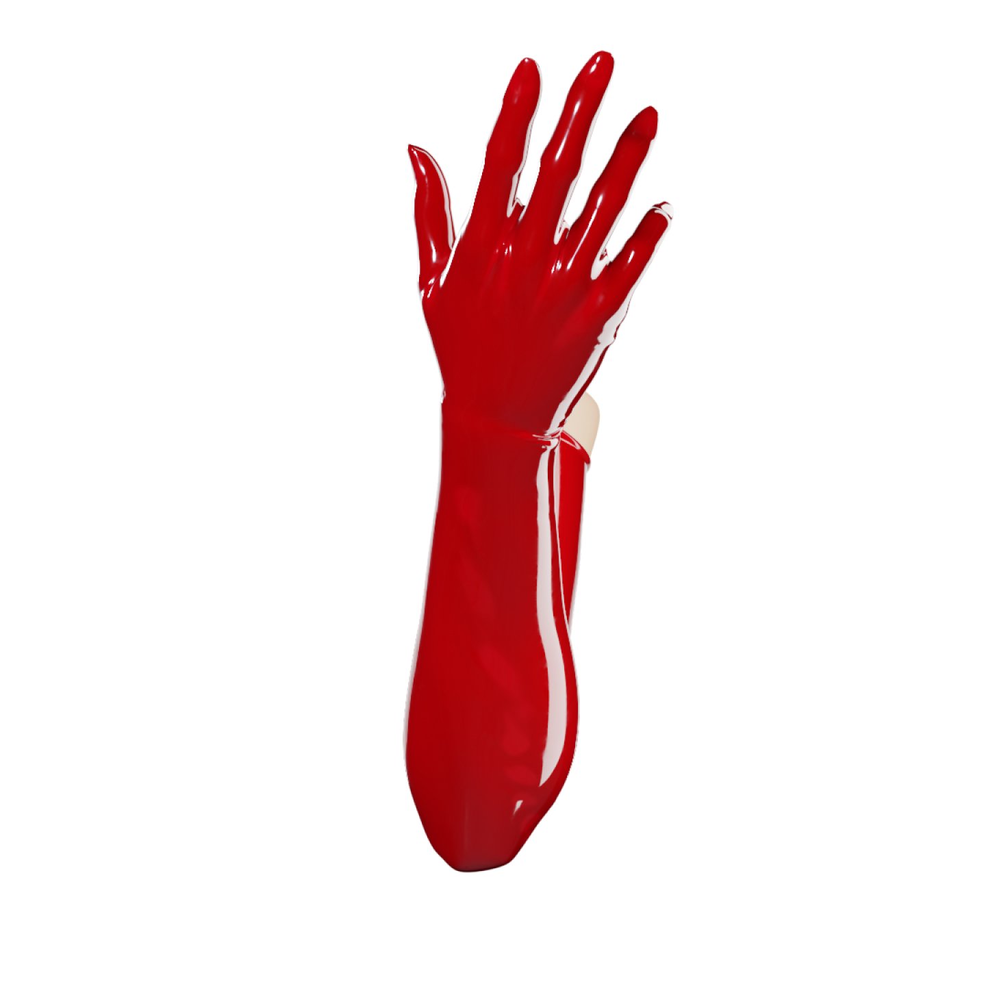 Uniqdsn Latexhandschuhe lang lava red, chlorierbar